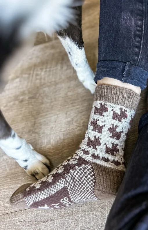 Puppy Love Socks with Colourwork Design