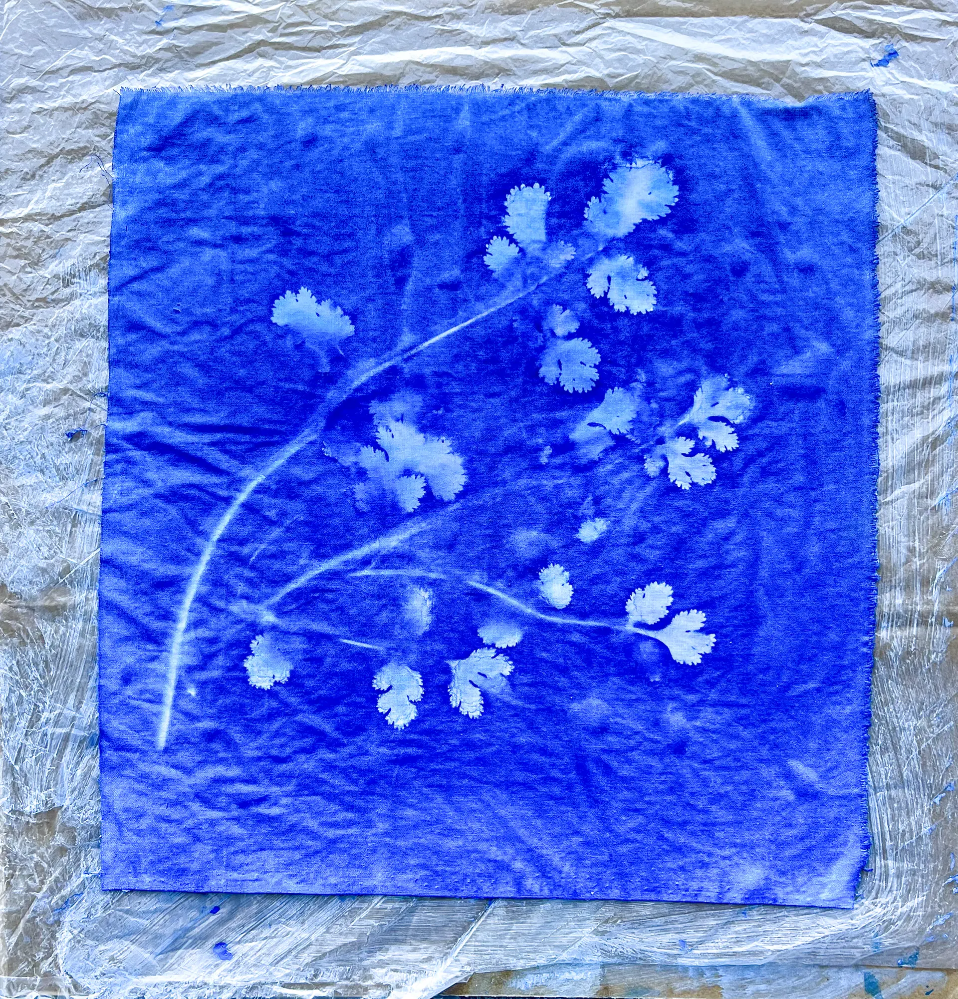 Sun Prints on Fabric Tropic of Cyan Lap Quilt
